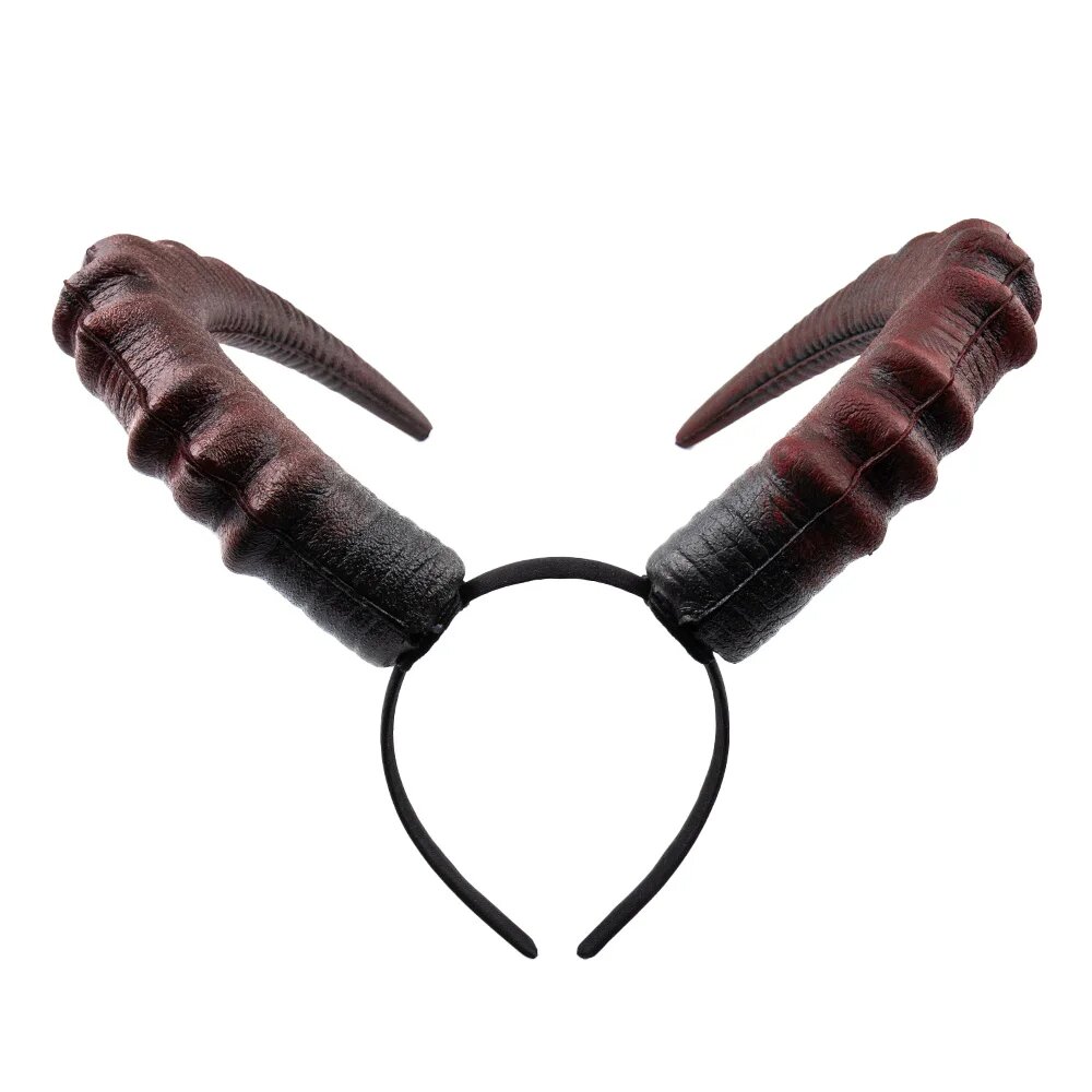 Головной убор демон с рогами черный красный