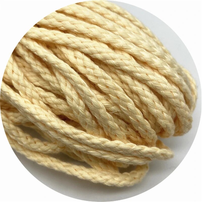 Плетеная хлопковая веревка 5 мм Бежевый, 07