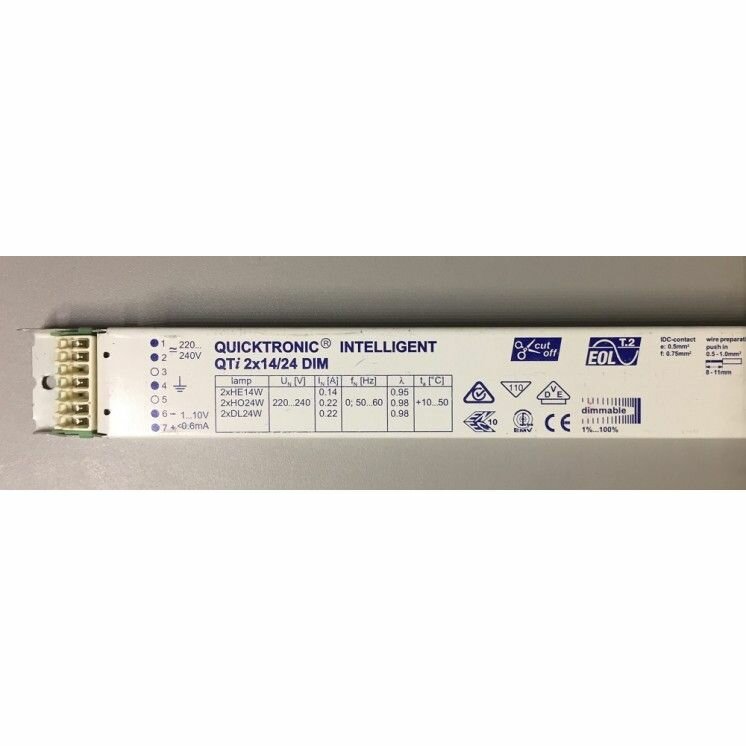 QTi 2x14/24-220-240 DIM Электронный пускорегулирующий аппарат ЭПРА регулируемые для люминесцентных ламп (OSRAM) 4050300870946
