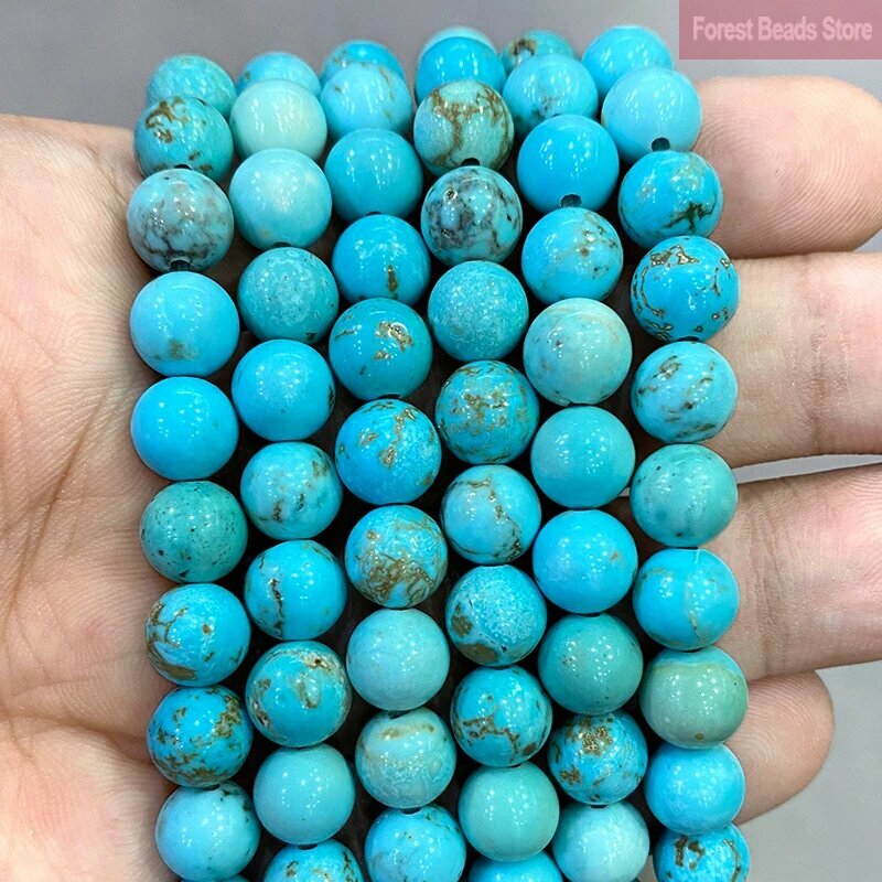 Бусины синего тигрового глаза JIOWEF 4mm-about 92pcs, Blue Turquoises