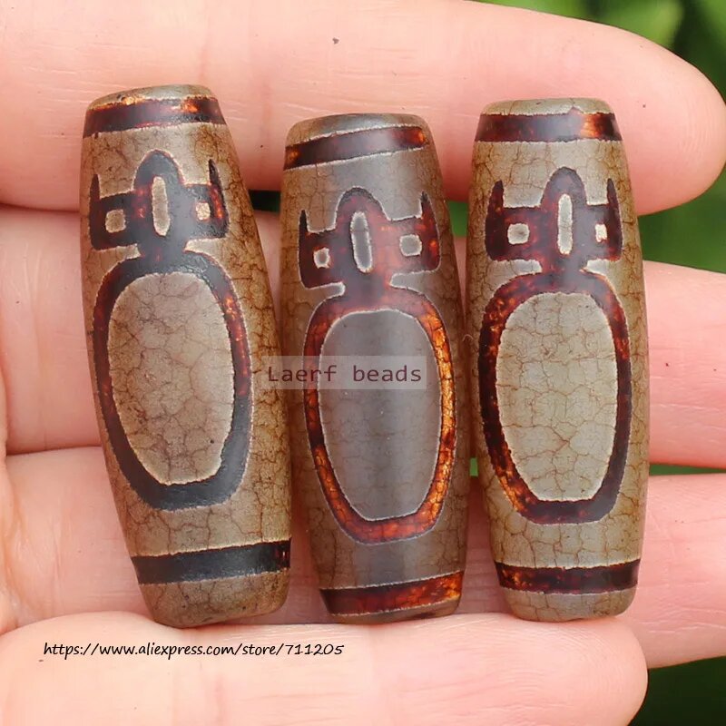 Старые тибетские бусины из агата Дзи лаerf beads FortuneGod