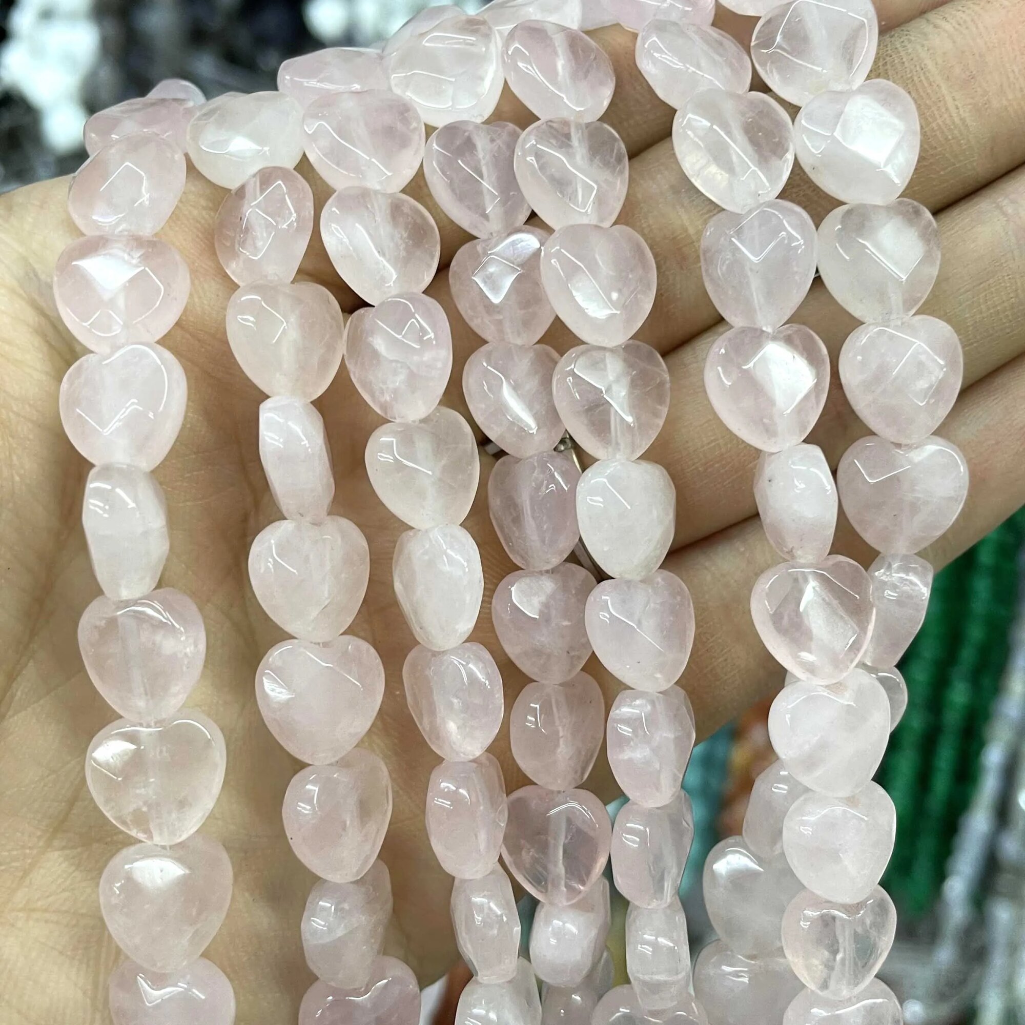 Бусины для украшений SYSRXLR тигровый глаз, агата, бирюза, Белый, 10mm about 20pcs, Pink Quartz