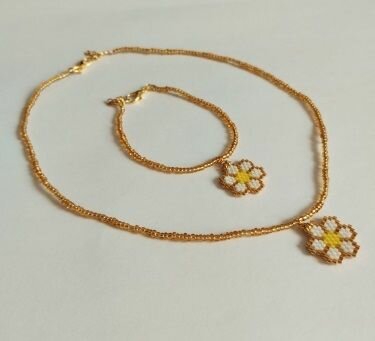 Комплект бижутерии, стекло, металл