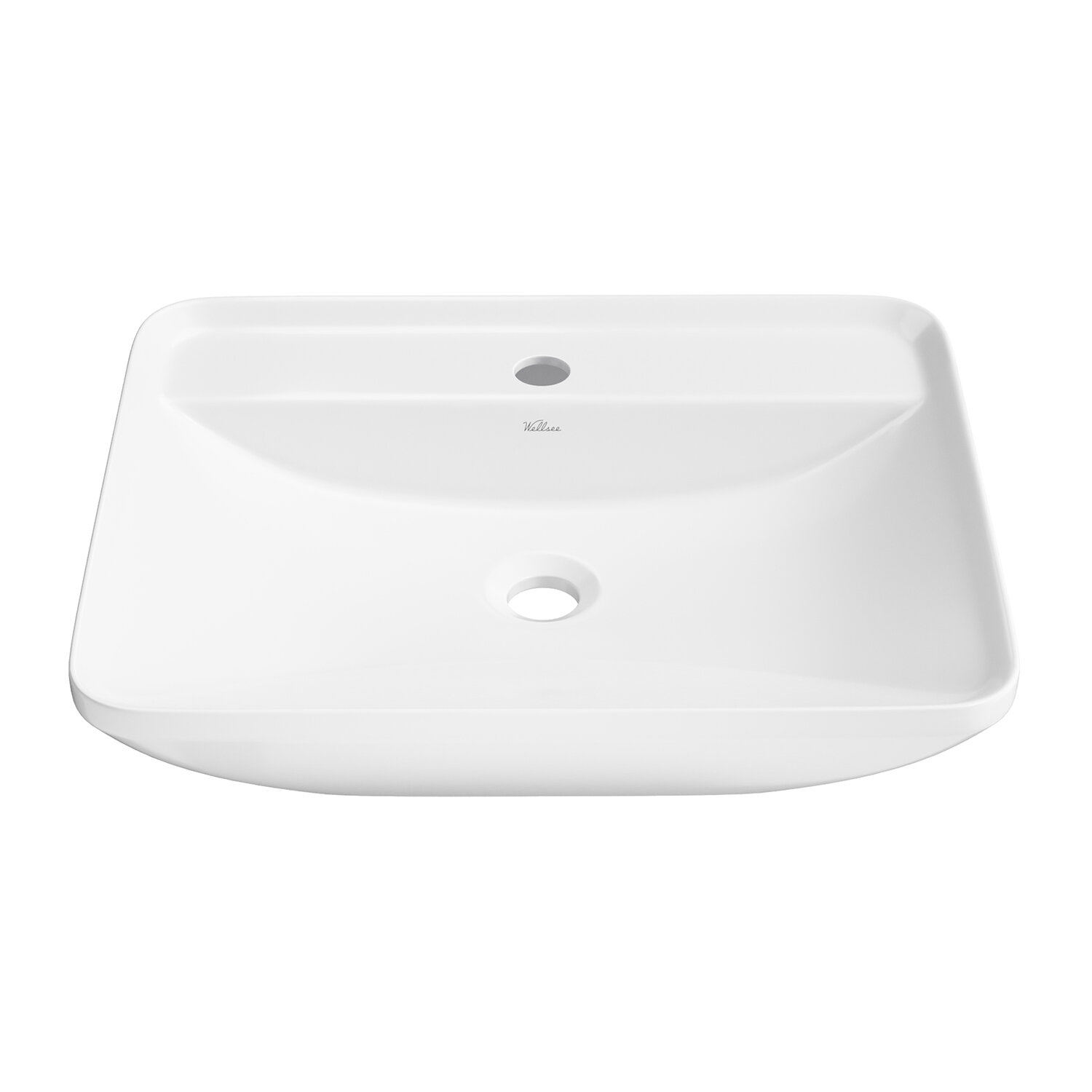 Накладная раковина в ванную комнату Wellsee Cute Twin S 318302000: прямоугольная раковина, ширина умывальника 55 см, цвет глянцевый белый