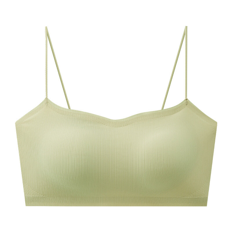 Бесшовный бюстгальтер для женщин, антипрозрачная внутренняя одежда из ледяного шелка, майка с красивой спиной, спортивный бюстгальтер с накладками на грудь, бюстгальтер в стиле жилета с обернутой грудью