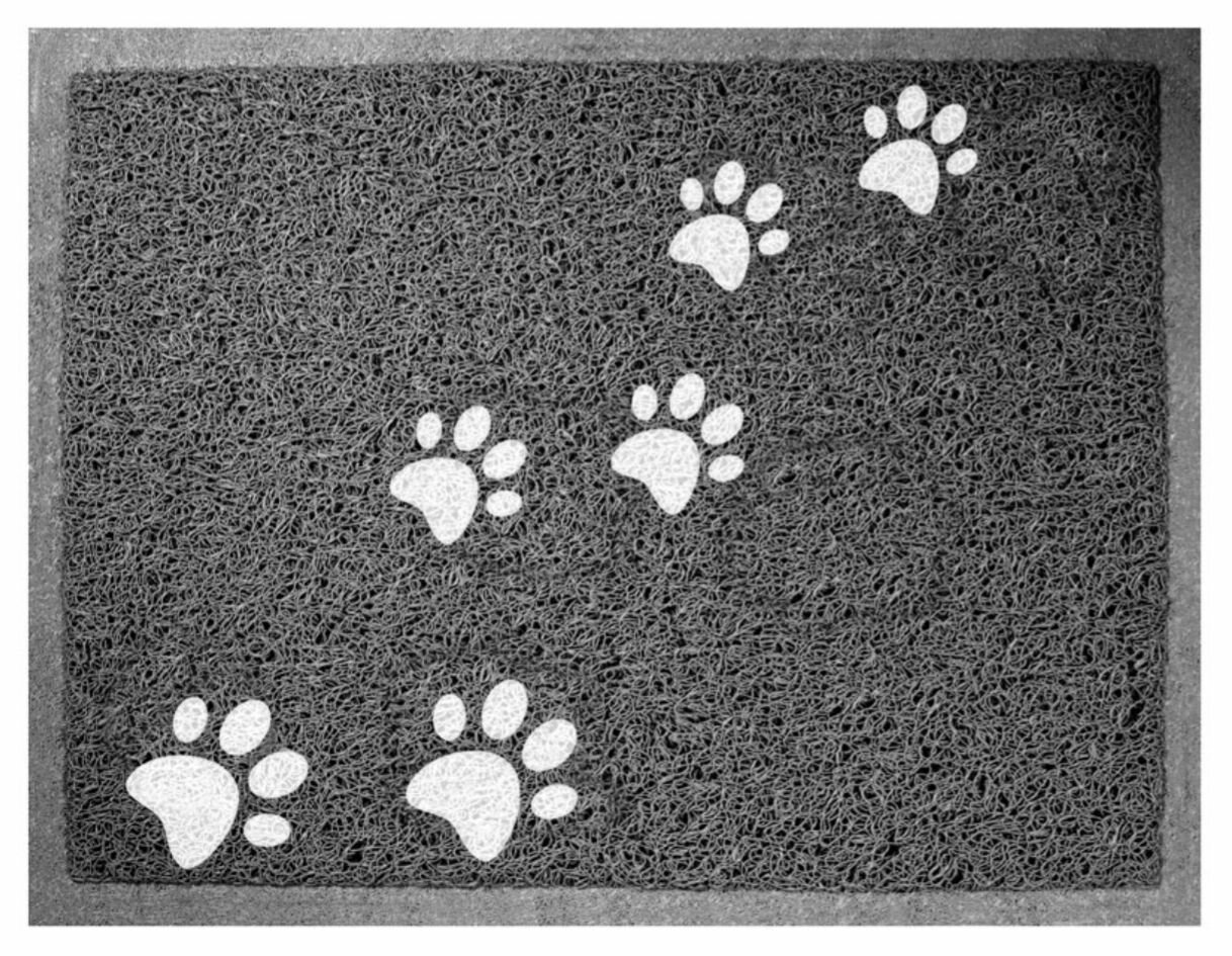 Triol коврик для кошачьего туалета прямоугольный "Лапки", серый, 60 х 40 см, серия HYGIENE