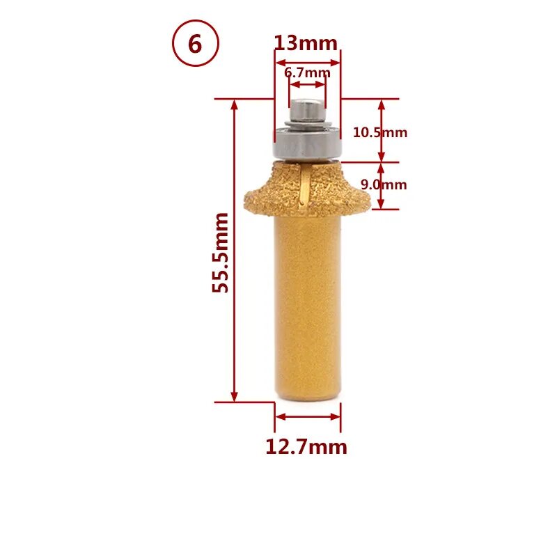 Алмазные фрезы Diamond router bits 1/2" для гранита и мрамора No.6