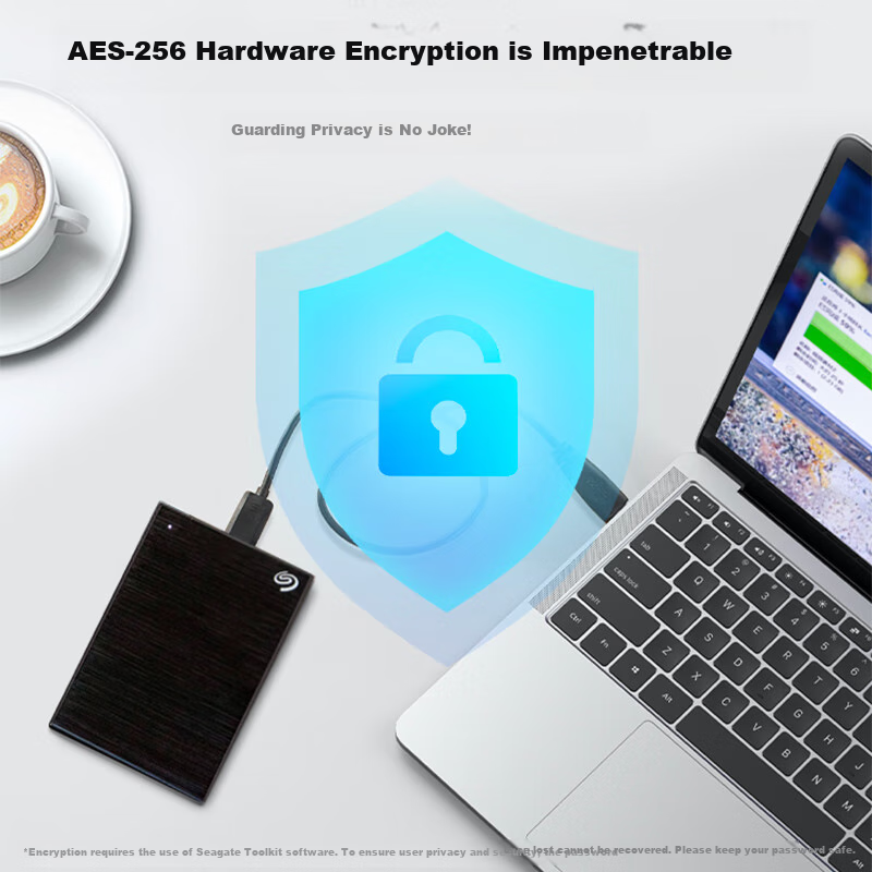 SEAGATE (SEAGATE) Portable Hard Drive 2TB Encryption USB3.0 High Speed SEAGATE Ming 2.5-inch Mechanical Hard Drive Metal Appearance Compatible with Mac Blue External Data Recovery Service