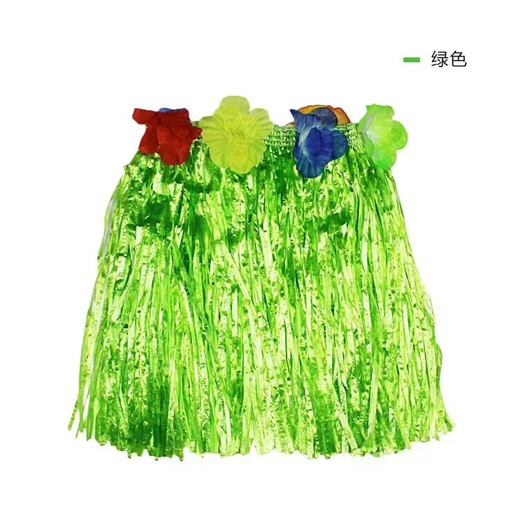Гавайская юбка из пластиковых волокон Зеленый, 30cm, green