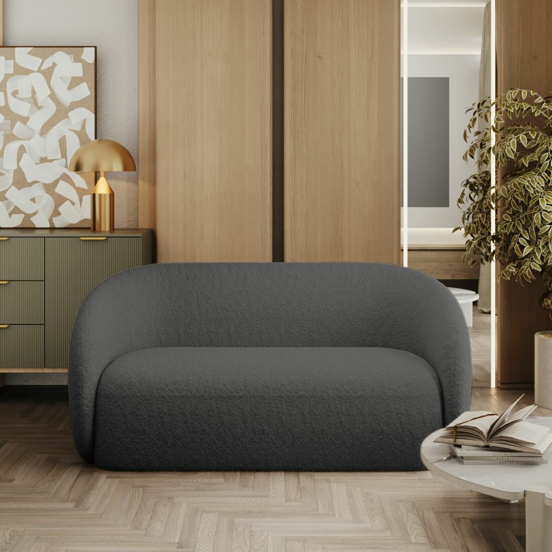 Диван в современном стиле ZAFFIRO прямой 142 см BRAVO ARBEN цвет GRAFIT