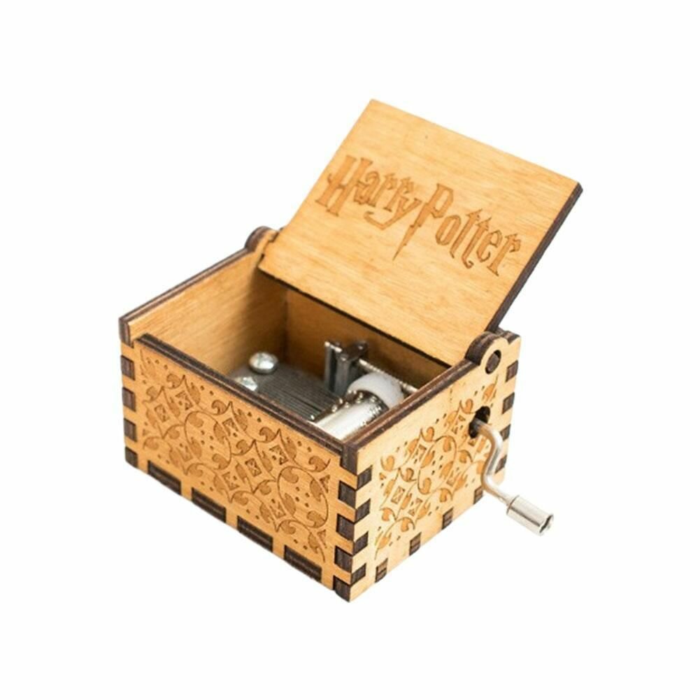 Музыкальная деревянная шкатулка Гарри Поттер с мелодией из фильма. Шарманка, чудесный сундучок, музыкальный бокс Гарри Поттер