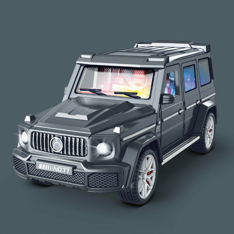 Kids inertia voice light model car vehicle with opening doors offroad suv for interactive learning styled