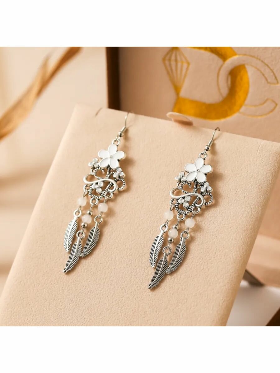 Серьги, эмаль, бирюза синтетическая