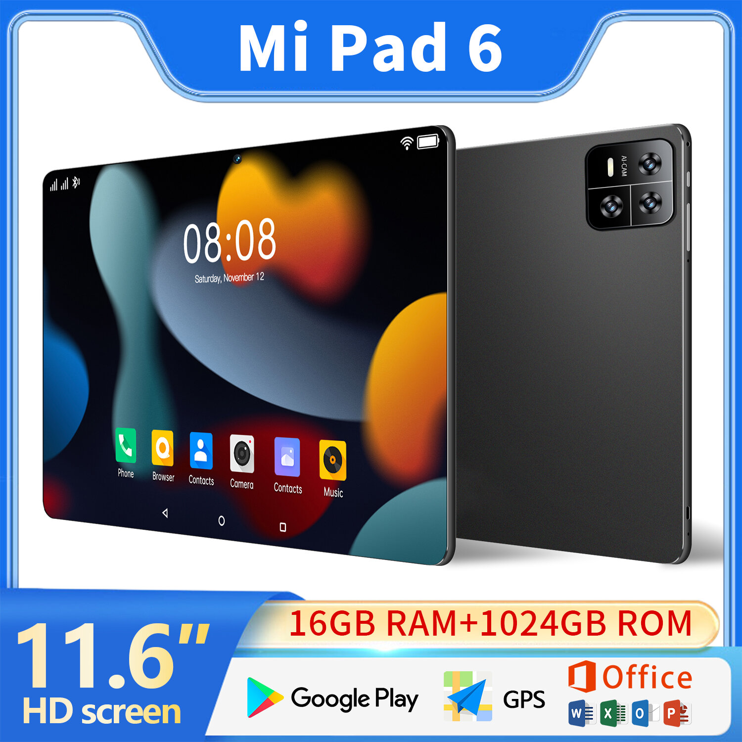 Планшет андроид для игр и работы 11.6" 12 ядер 16+1024 ГБ 8800мАч длительной работы Android 13 5G