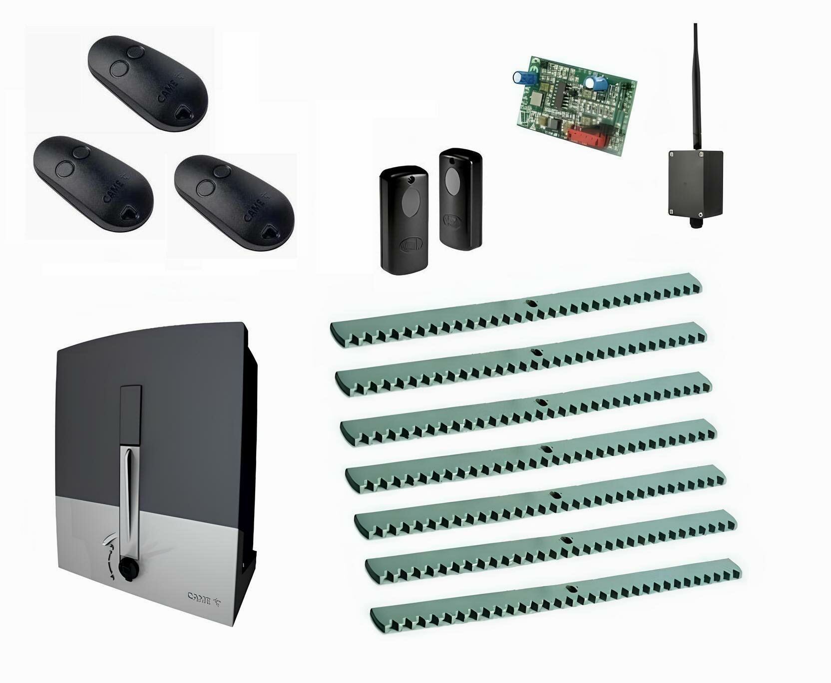 Автоматика для откатных ворот BXL04AGS KIT7-F-BT-Т3, комплект: привод, радиоприемник, 3 пульта, фотоэлементы, 7 реек, Bluetooth-модуль