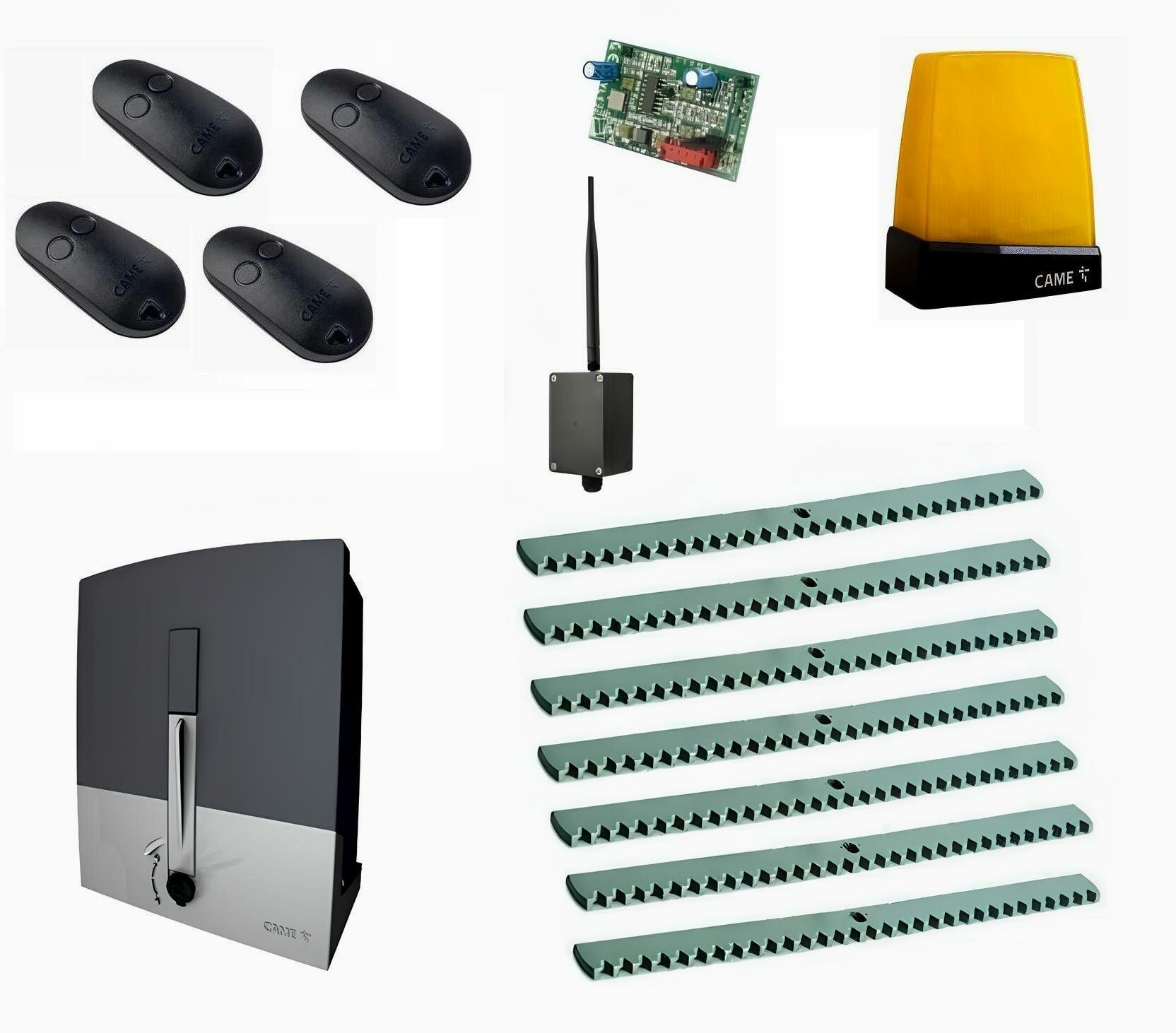 Автоматика для откатных ворот BXL04AGS KIT7-L-BT-T4, комплект: привод, радиоприемник, 4 пульта, лампа, антенна, 7 реек, Bluetooth-модуль