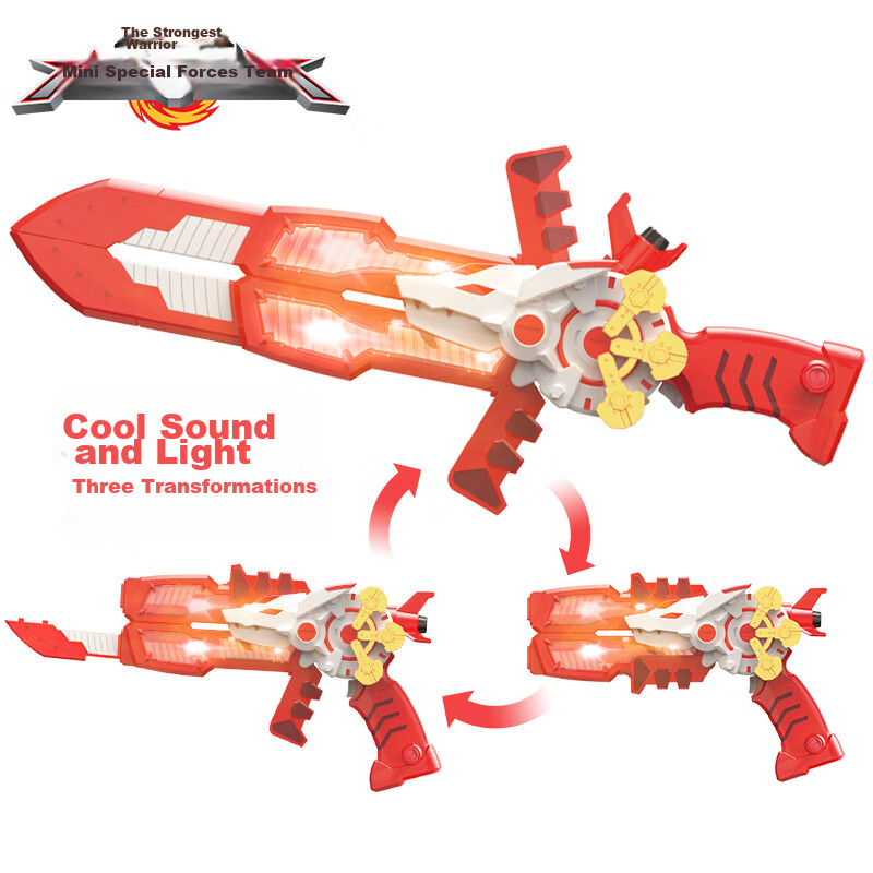 JUMPGO Mini Agent Team Toy Set, Sami X Transforming Sound And Light Dazzling Bow And Sword Equipment, Boys' Children's Gift