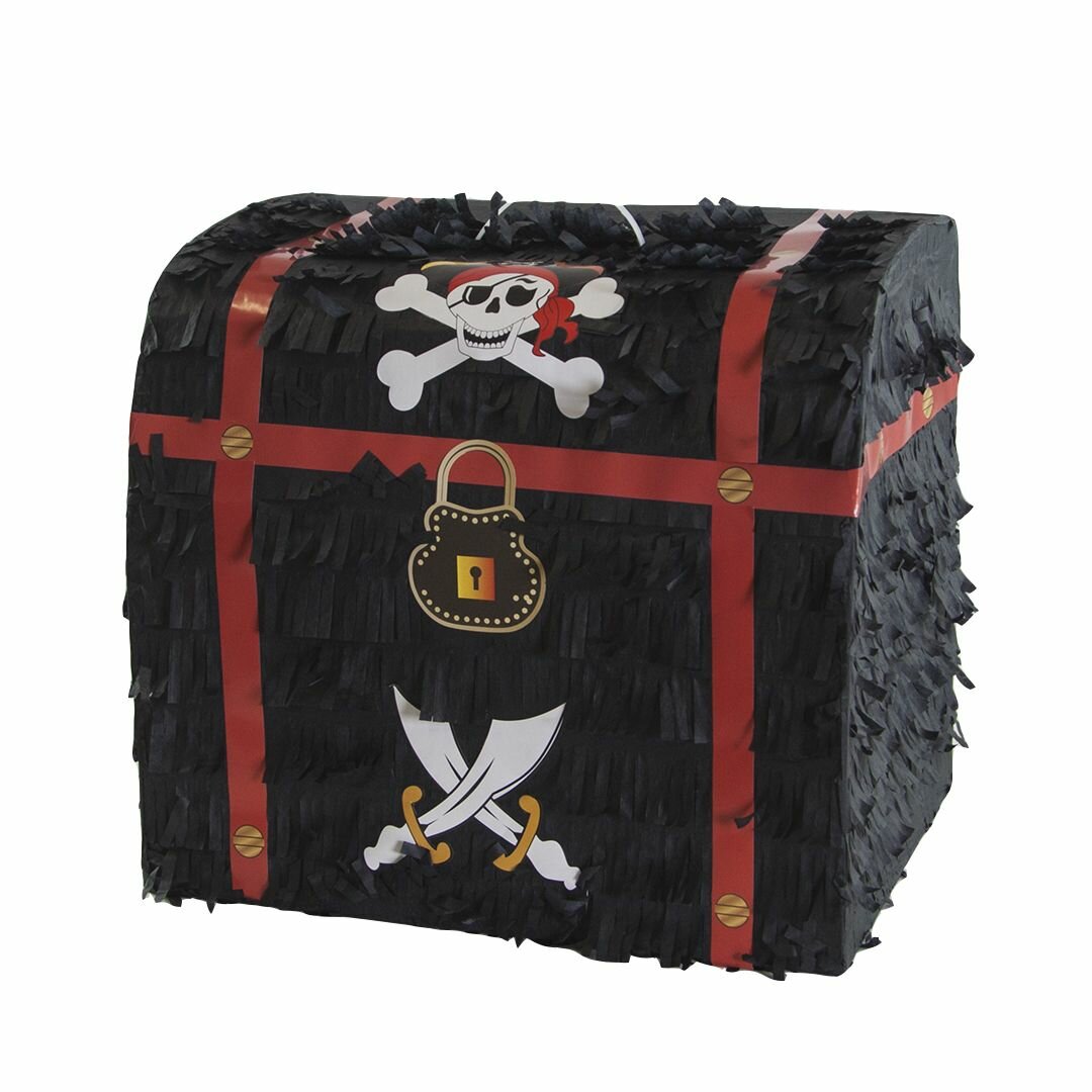 Пиньята Волна веселья пиратский сундук, черный, 29.5х27х22 см