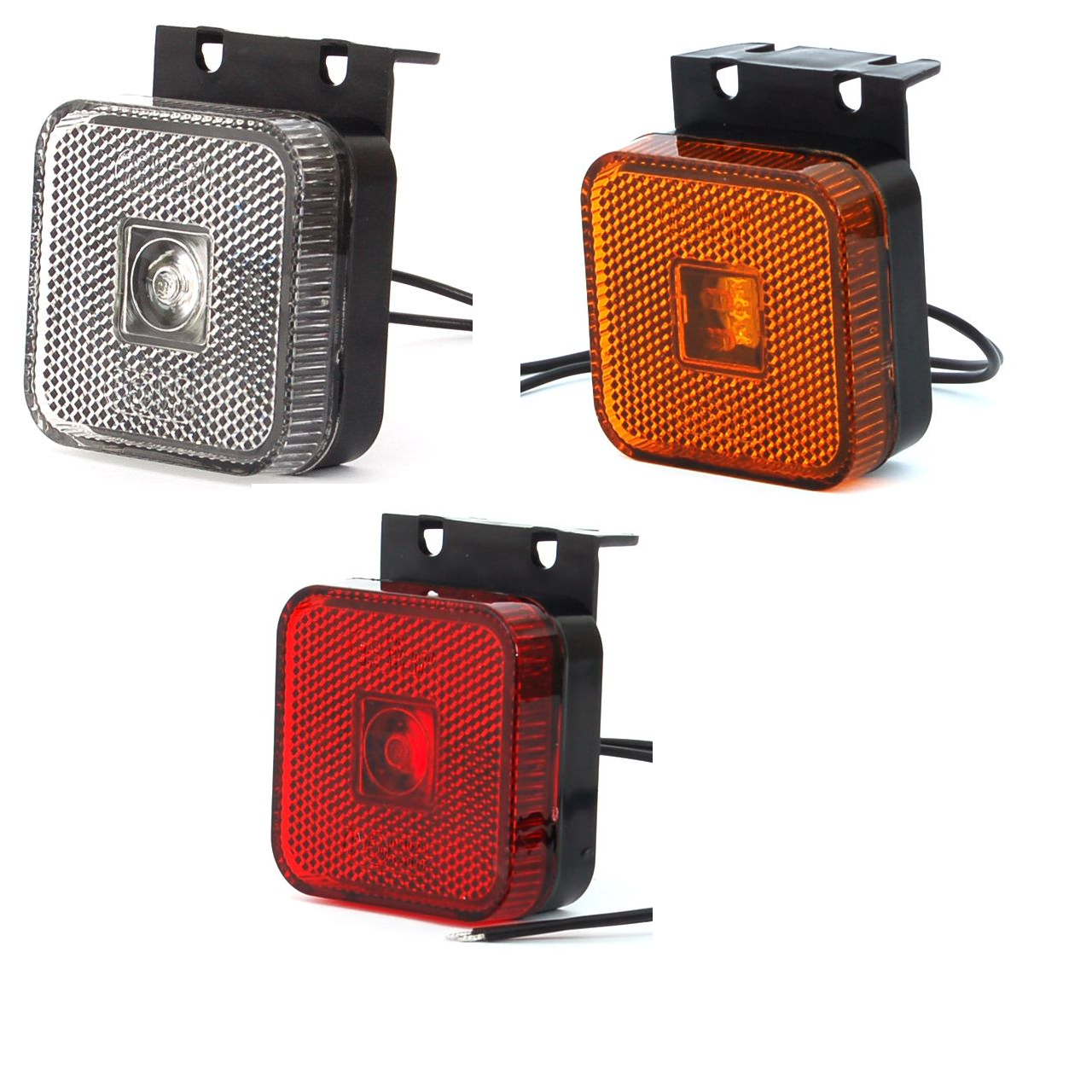 Фонарь габаритный боковой жёлтого цвета с проводом (was) 302z