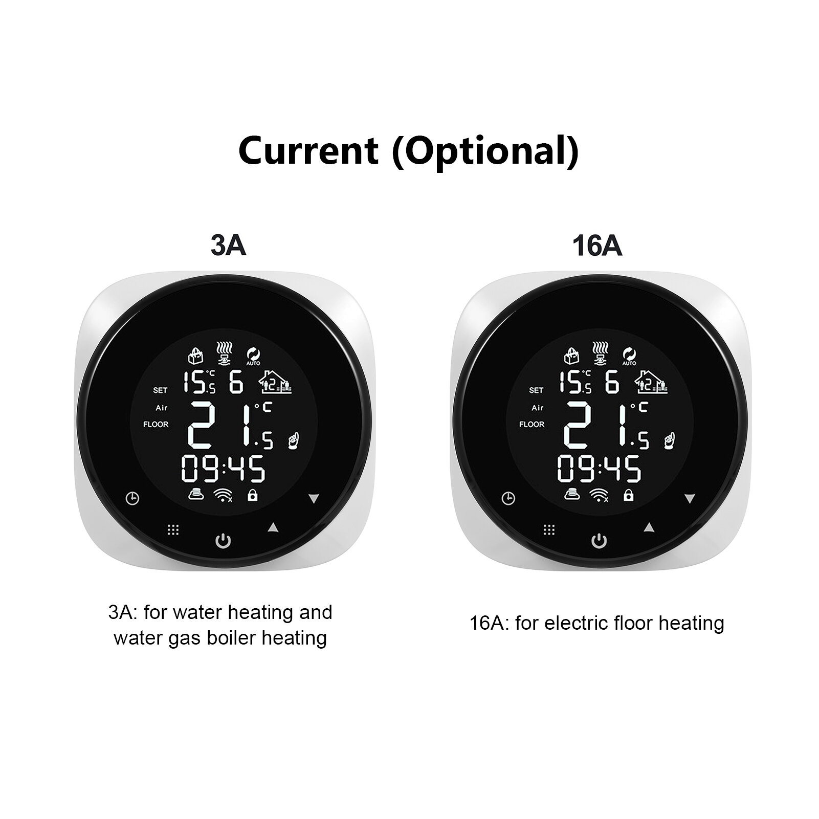 Wi-Fi Smart Thermostat Цифровой регулятор температуры Управление с помощью приложения ЖК-дисплей Сенсорный экран Недельное программирование Экономия энергии для дома, школы, офиса, отеля - Электрический термостат для подогрева пола 16A