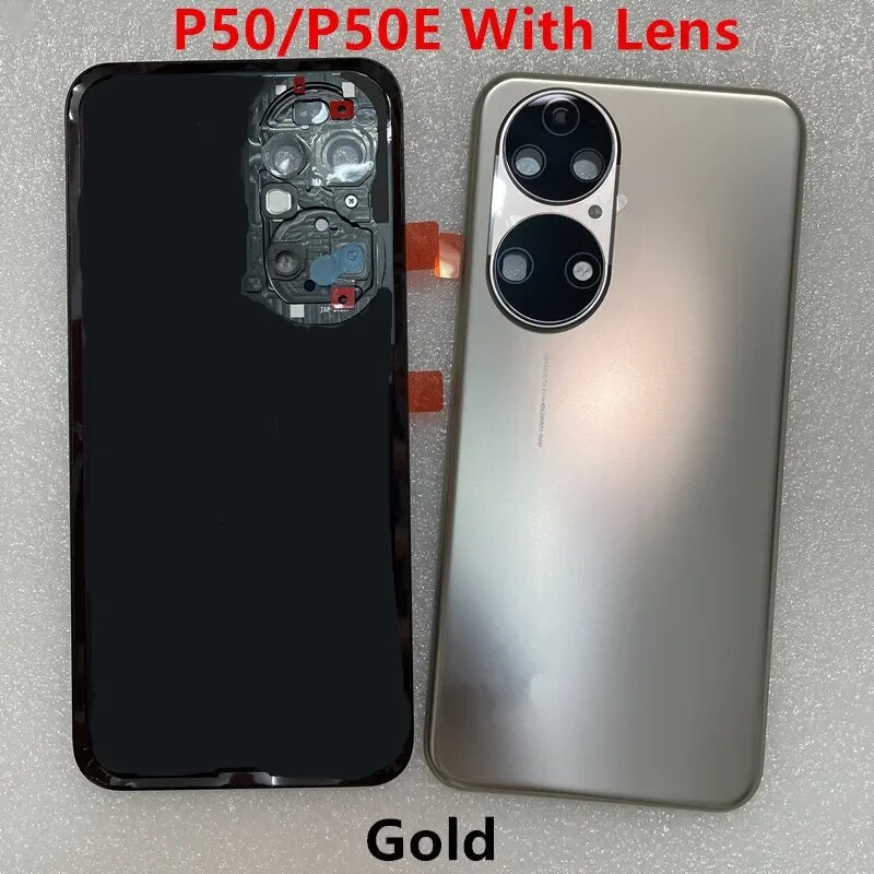 Задняя крышка Huawei P50/P50E Gold с объективом