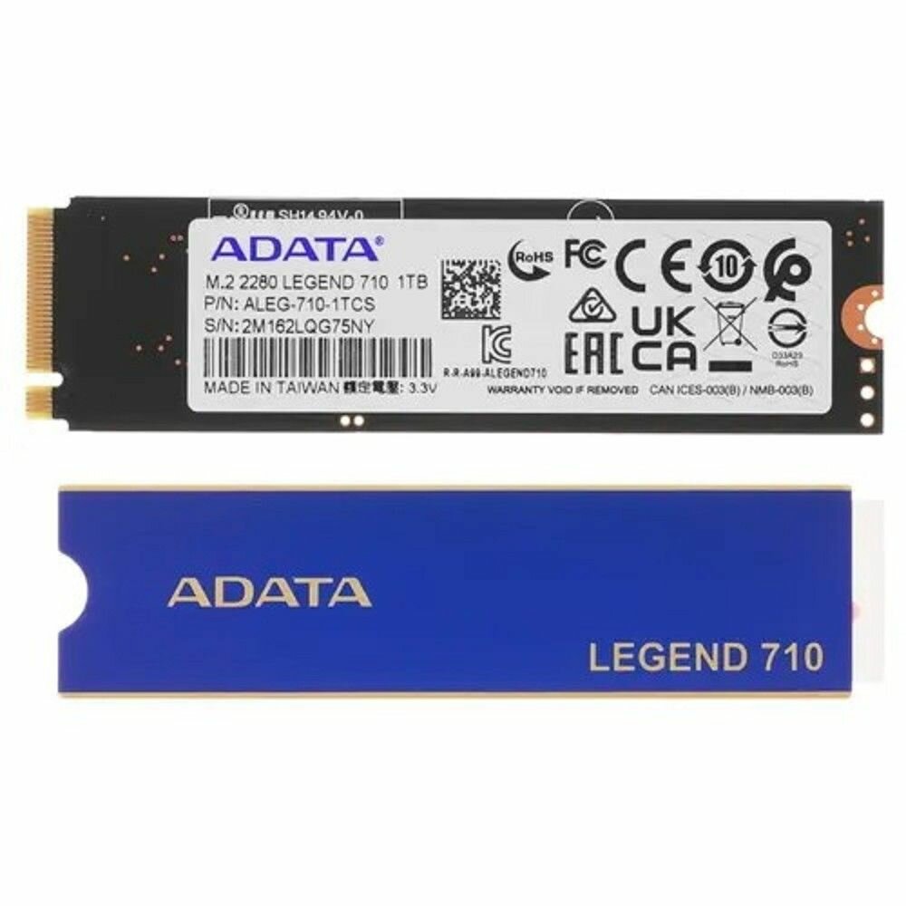 Накопитель A-DATA SSD 1Tb Legend 710 M.2 2280, PCI - E 3.0 x4 ALEG - 710 - 1TCS