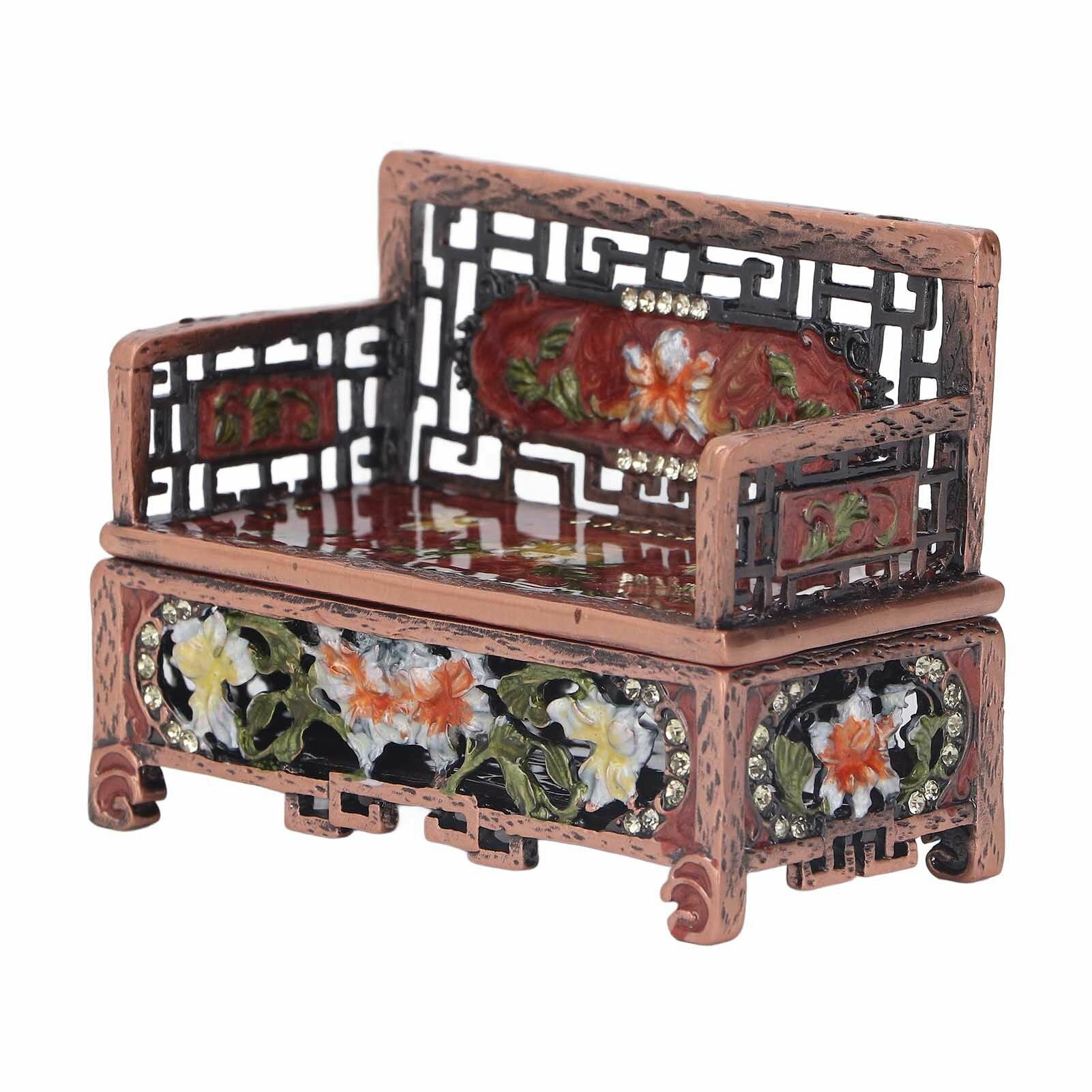 Серебряная шкатулка для украшений в форме антикварного дивана, декоративное хранение для сережек, ожерелий и колец, специальный дизайн