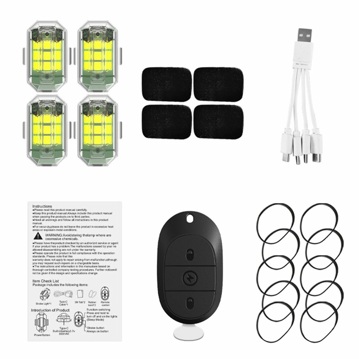 Светодиодный стробоскоп беспроводной пульт дистанционного управления для мотоцикла автомобиля предупреждающая лампа предотвращения столкнове