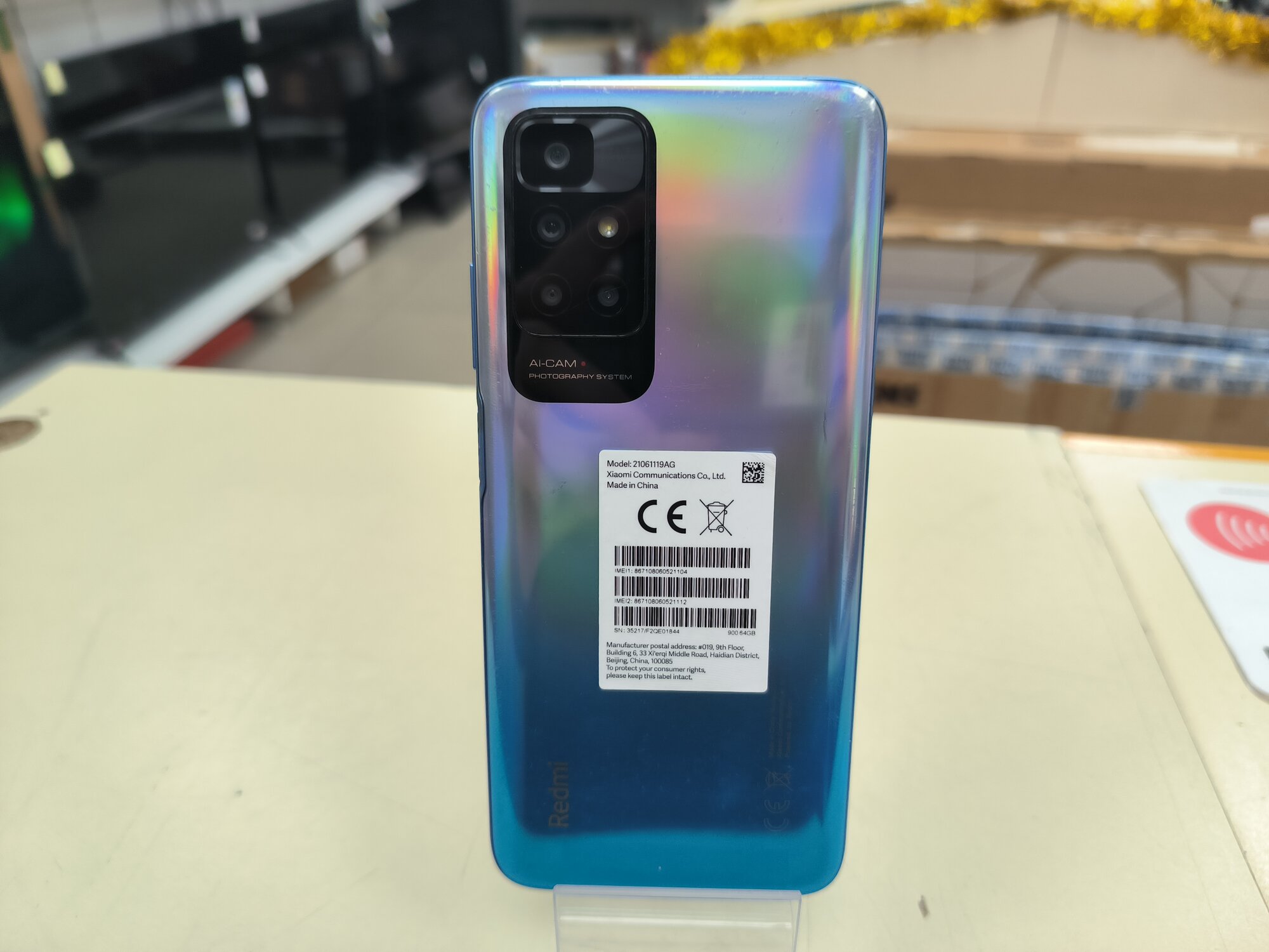 Смартфон Xiaomi Redmi 10 4/64 ГБ RU, Dual nano SIM, синее море, Б/У, Уценка