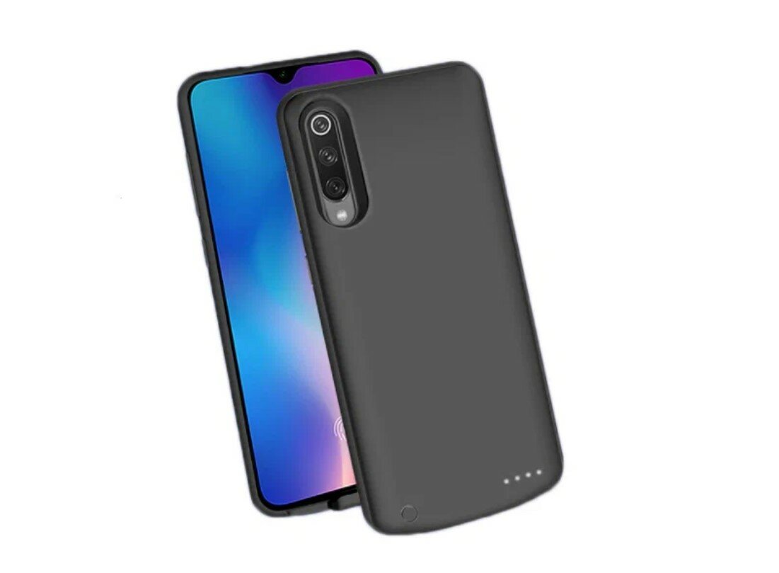 Чехол-аккумулятор MyPads, для Xiaomi Mi 9, усиленный, черный, 6500 mAh