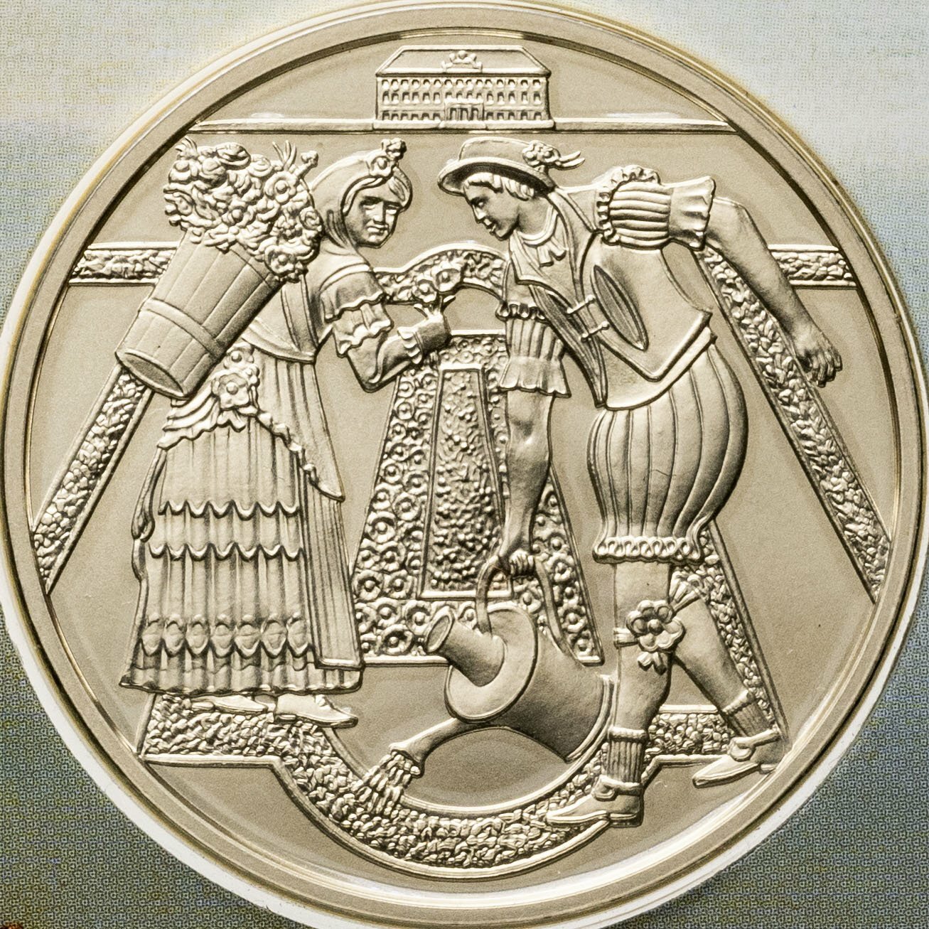 Австрия 10 евро 2003 "Замок Шлосхоф" BU в блистере, Серебро 925, в сохранности BUNC