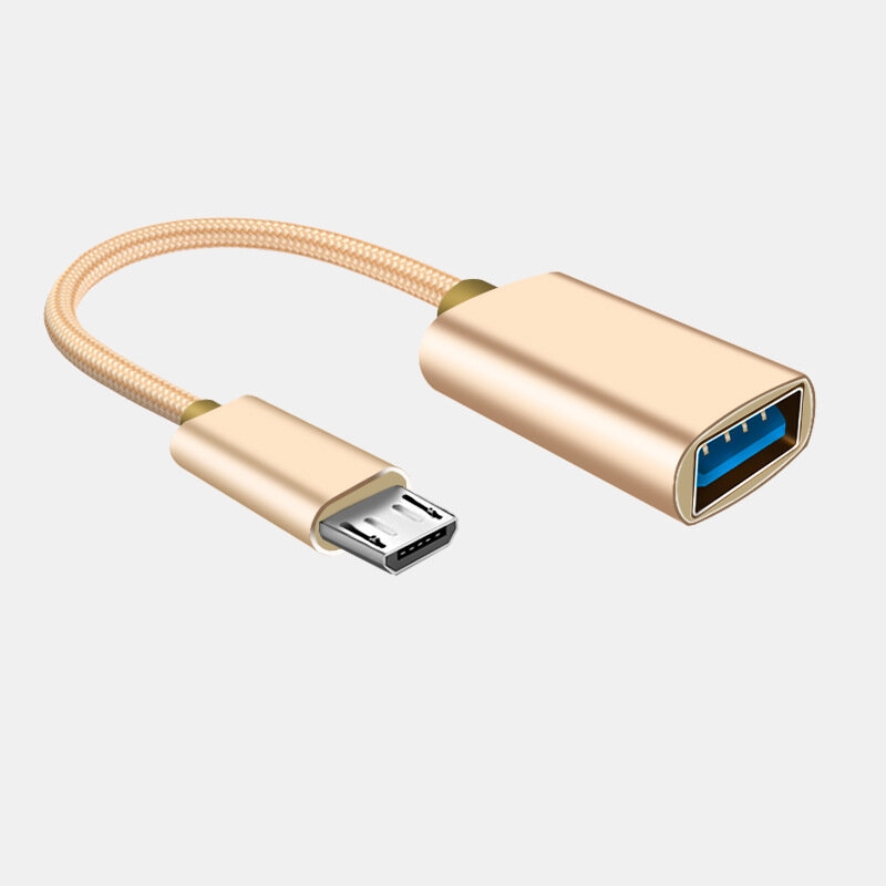 Адаптер OTG для Android золотой цвет 2-в-1 USB-кабель для смартфонов планшетов совместимость со всеми устройствами