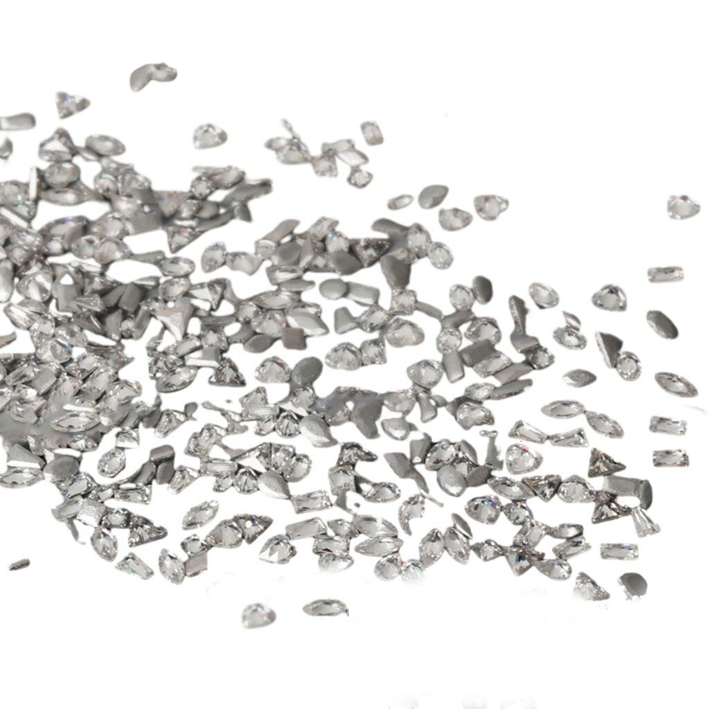 Стразы для дизайна ногтей, 50 шт, разные формы, Белый