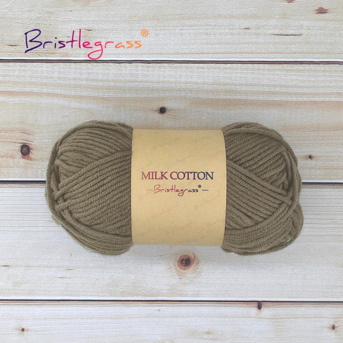 Пряжа BRISTLEGRASS Milk Cotton, хаки, 50г