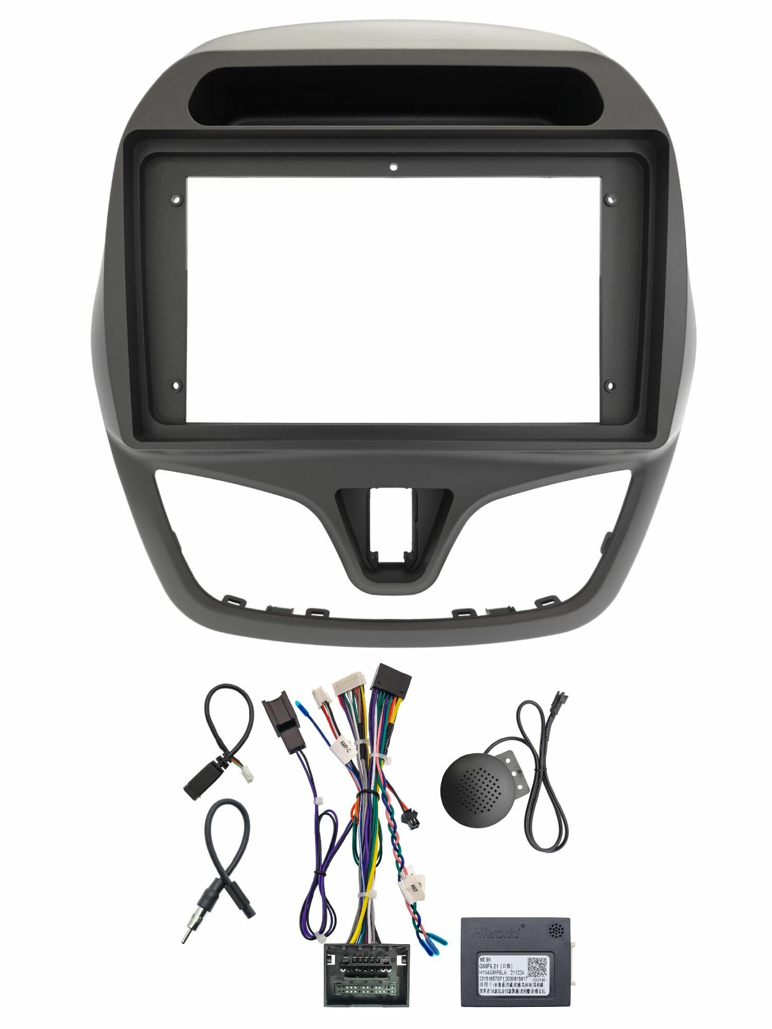 Рамка переходная Chevrolet Spark (IV), Daewoo Matiz 2015 - 2024 + проводка для 9" магнитолы / Wide Media