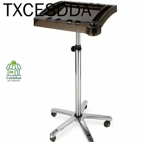 Стойка для косметолога TXCESDDA с подставкой, регулируемая высота, колеса, черный цвет, для салона