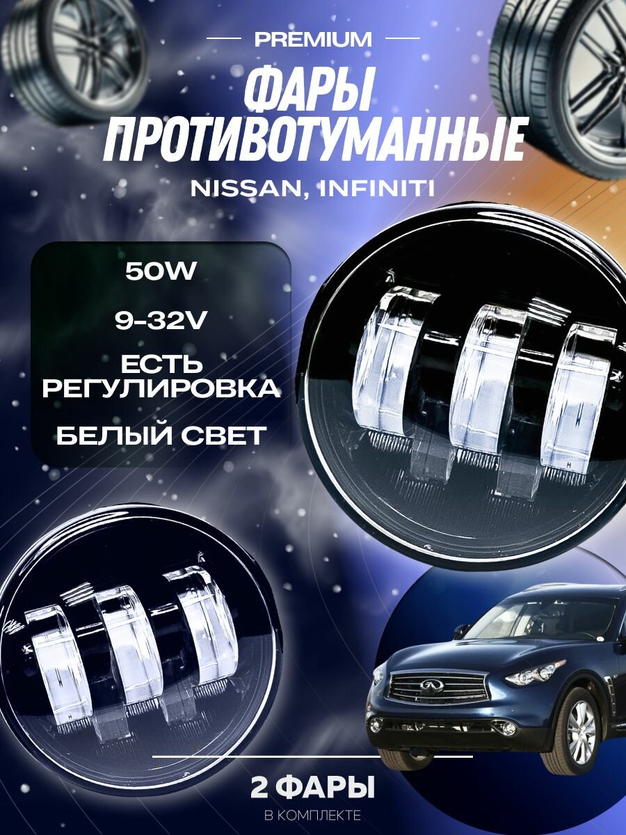 Противотуманные фары Ниссан Жук / Тиида / Альмера туманки Инфинити FX