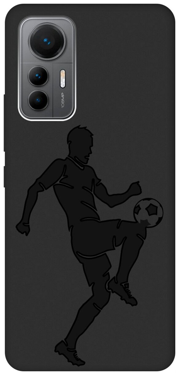 Матовый чехол Football для Xiaomi 12 Lite / Сяоми 12 Лайт с 3D эффектом черный