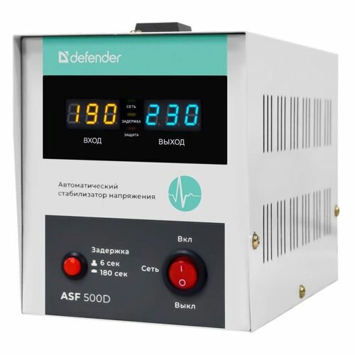 Стабилизатор напряжения Defender ASF 500D белый [99034]
