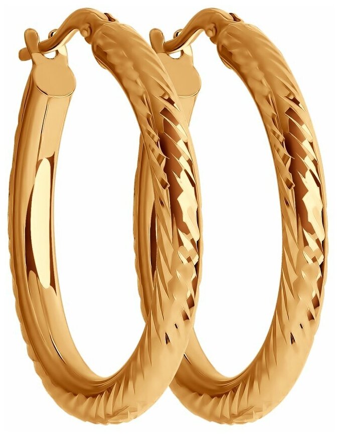 Серьги конго, красное золото, 585 проба