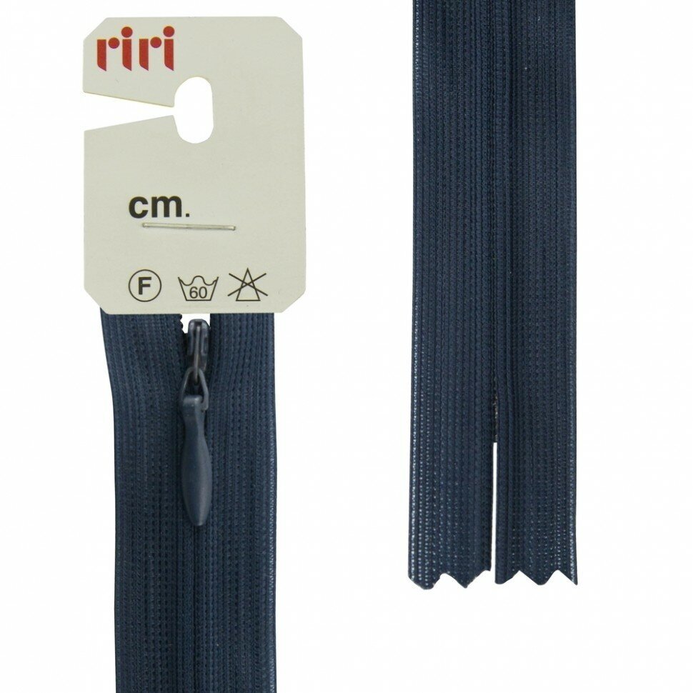 Riri #6010917/22/2647 Молния потайная, неразъемная, 4 мм, 22 см, темно-синий