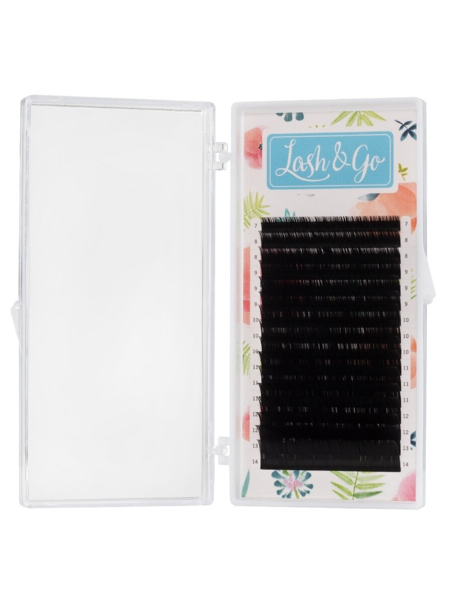 Ресницы Lash&Go, моноволокно, изгиб D 0,07мм, длина 7-14мм, 16 линий