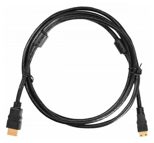 Кабель интерфейсный Buro MINIHDMI-1.8M HDMI (m) - Mini HDMI (m) , ver 1.4, 1.8м, GOLD, ф/фильтр, черный (817231)