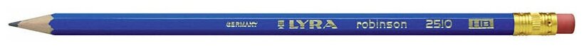 Карандаш чернографитовый Lyra Robinson, шестигранный, с ластиком HB, Германия