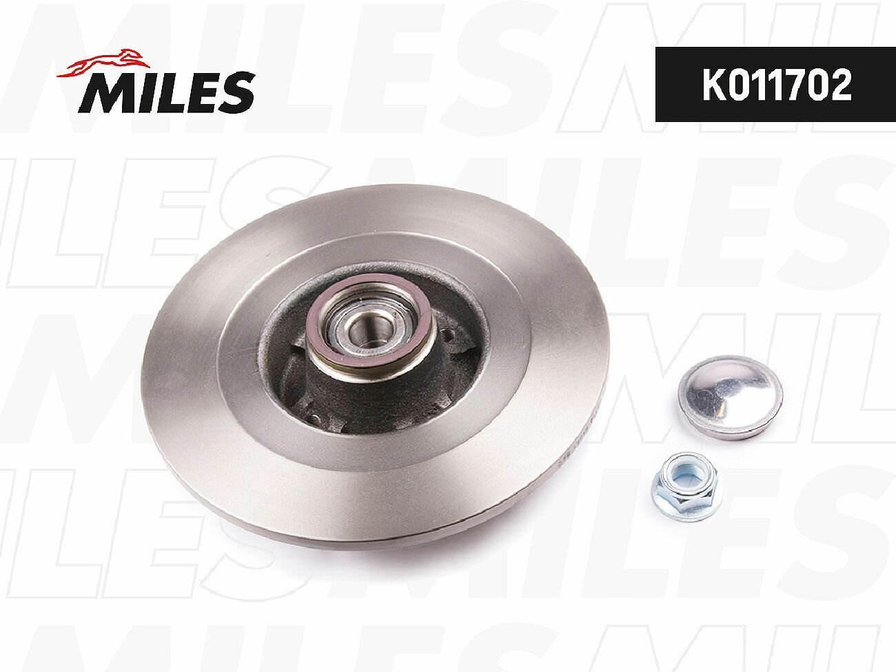 Диск тормозной задний MILES K011702 для а/м RENAULT MEGANE II, SCENIC II 03- с подшипником, 270х10 мм.