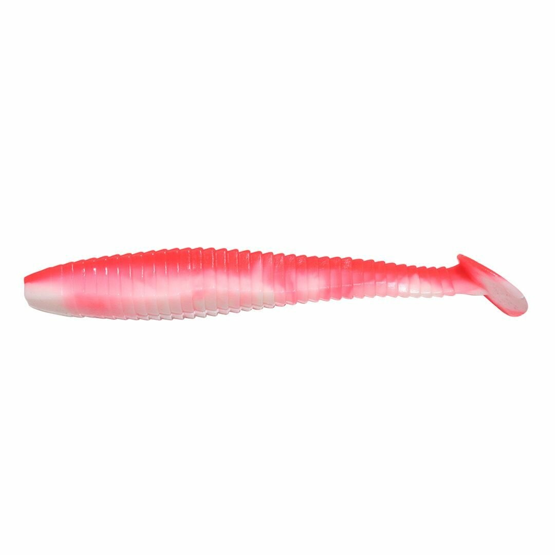 Силиконовая приманка для рыбалки виброхвост YAMAN PRO Flatter Shad, р.3inch (76 мм), цвет #27 - Red White (уп. 6 шт.)