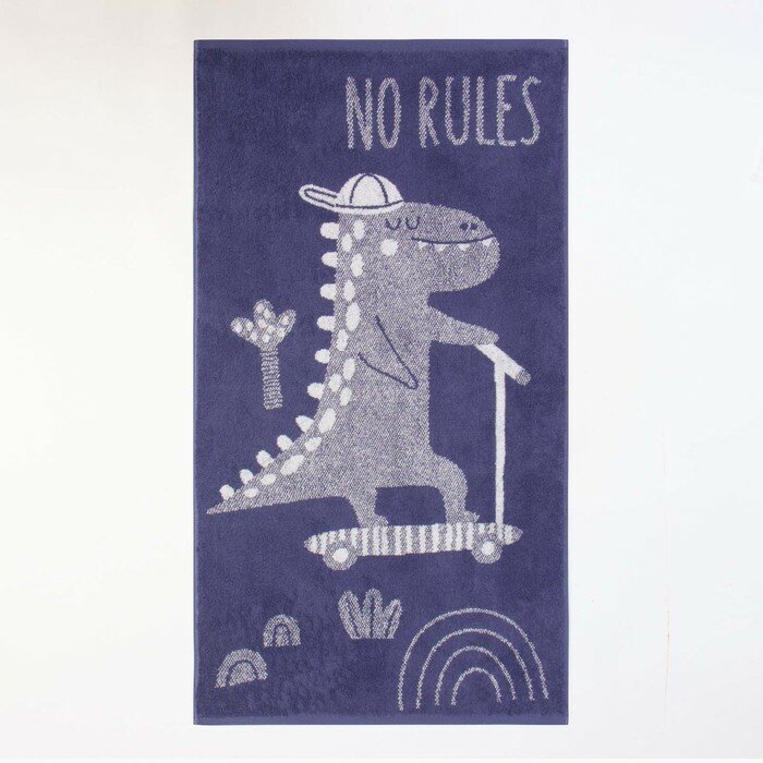 Полотенце махровое 70х130 Этель "No rules", цвет фиолетовый, 100% хлопок