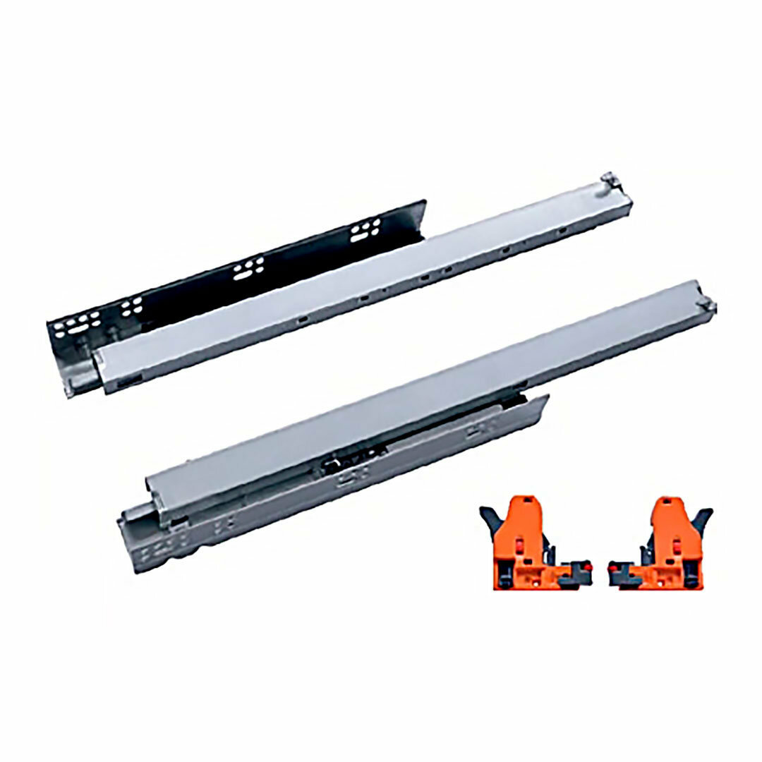Направляющие для ящиков скрытые Comfort Slide 3D полного выдвижения с доводчиком L=450мм