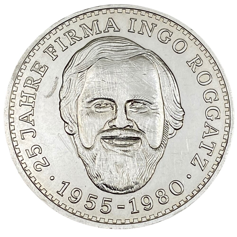 Германия, настольная медаль "25 лет фирме Инго Рогац. Дворец" 1980 г.