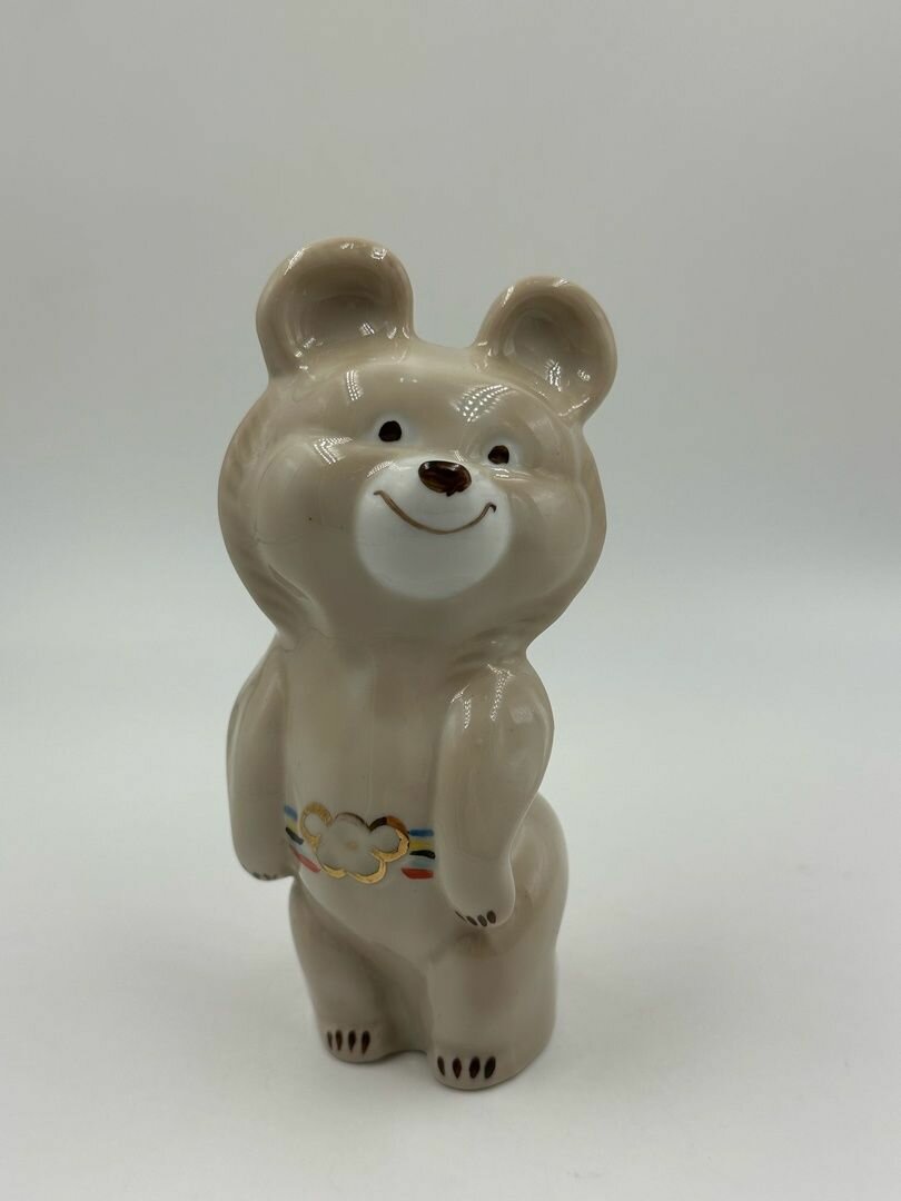 Фарфоровая Статуэтка Олимпийский Мишка Высота 13 см Довбыш СССР